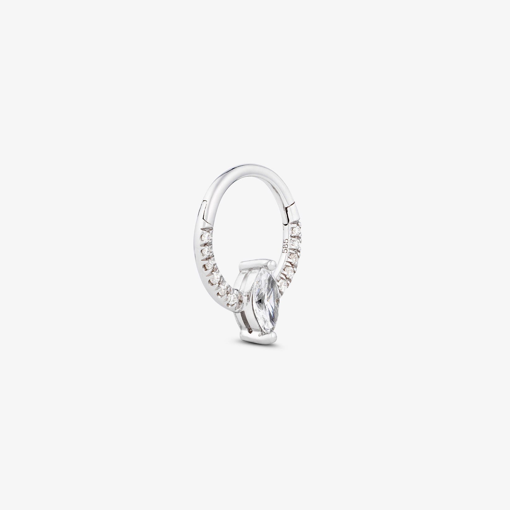 MARQUISE CLICKER - WHITE DIAMOND & WHITE GOLD – ENNUI Atelier