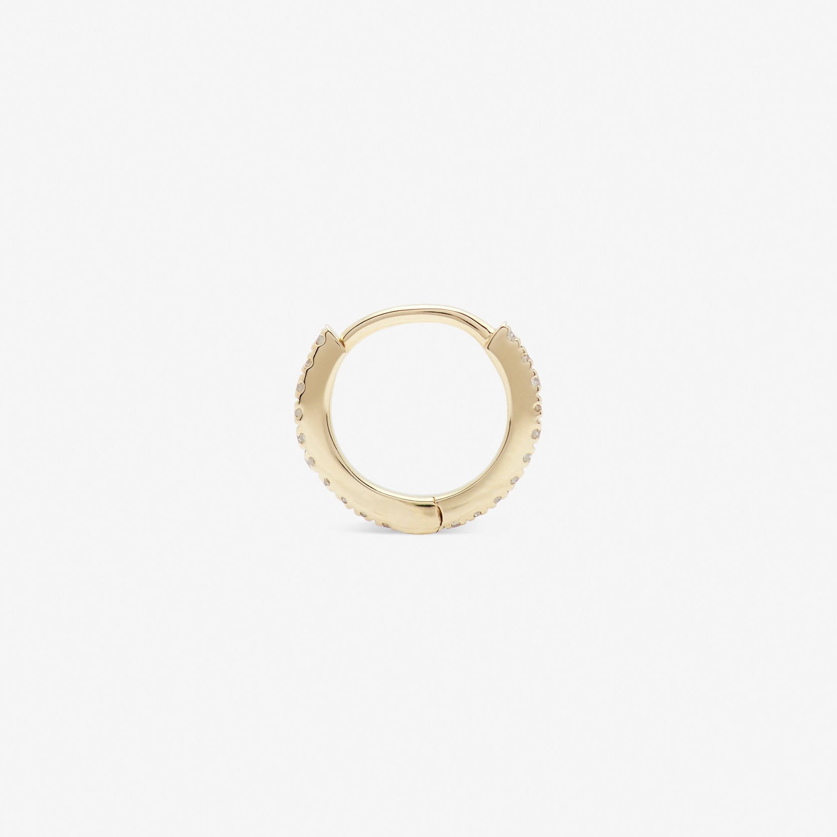 9mm hoop with white diamonds set in yellow gold | ENNUI Atelier